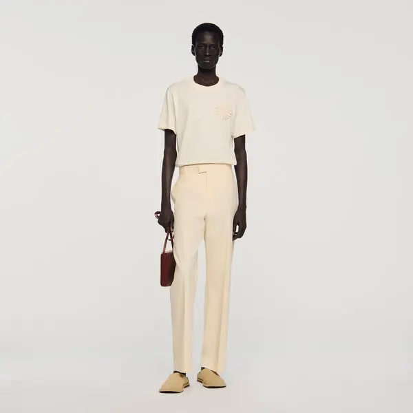 Sandro Wide-leg Cotton Trousers