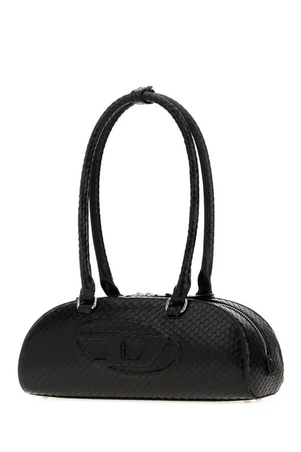 DIESEL® 1dr Dome Shoulder Bag In Leather - Black