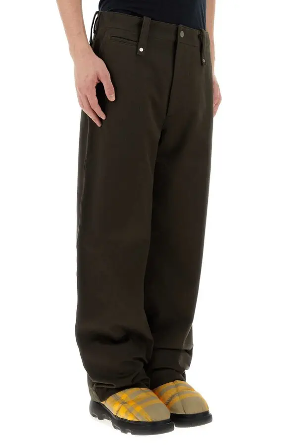 Burberry Chocolate Cotton Wide-leg Pants - Brown