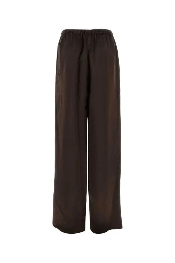 FERRAGAMO Salvatore Dark Satin Palazzo Pant