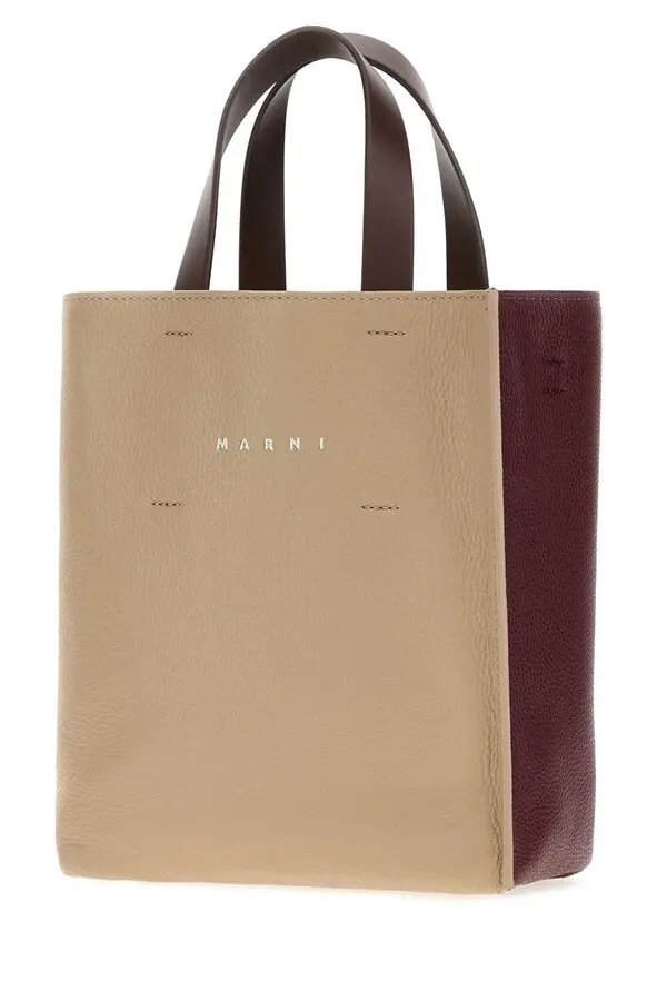 Marni Two-tone Leather Mini Museo Handbag