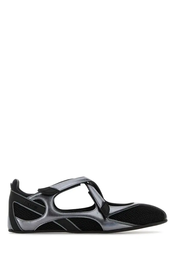 Attico Two-tone Mesh And Synthetic Leather Nomad Ballerinas - Multicolor