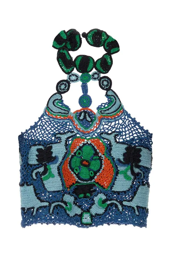 Etro Embroidered Crochet Top - Multicolor