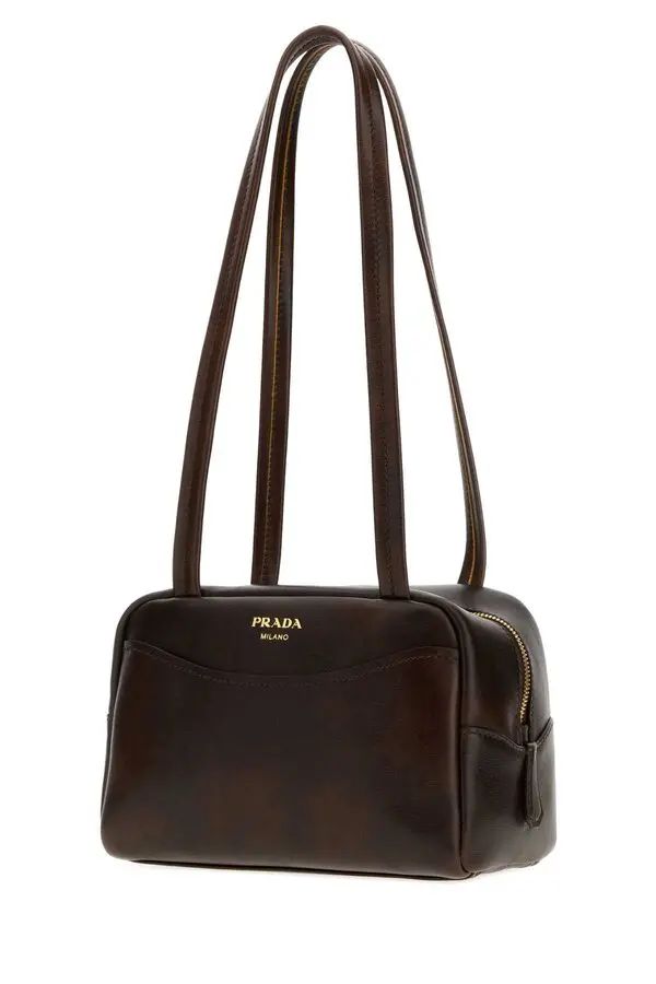 Prada Calf Leather Mini Shoulder Bag - Brown