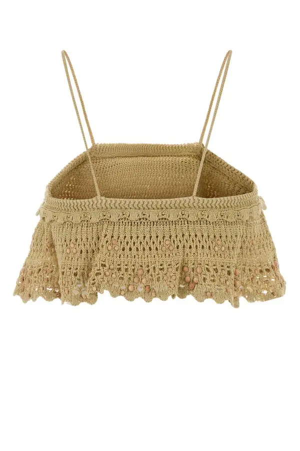 Isabel Marant Étoile Beige Crochet Crop-top