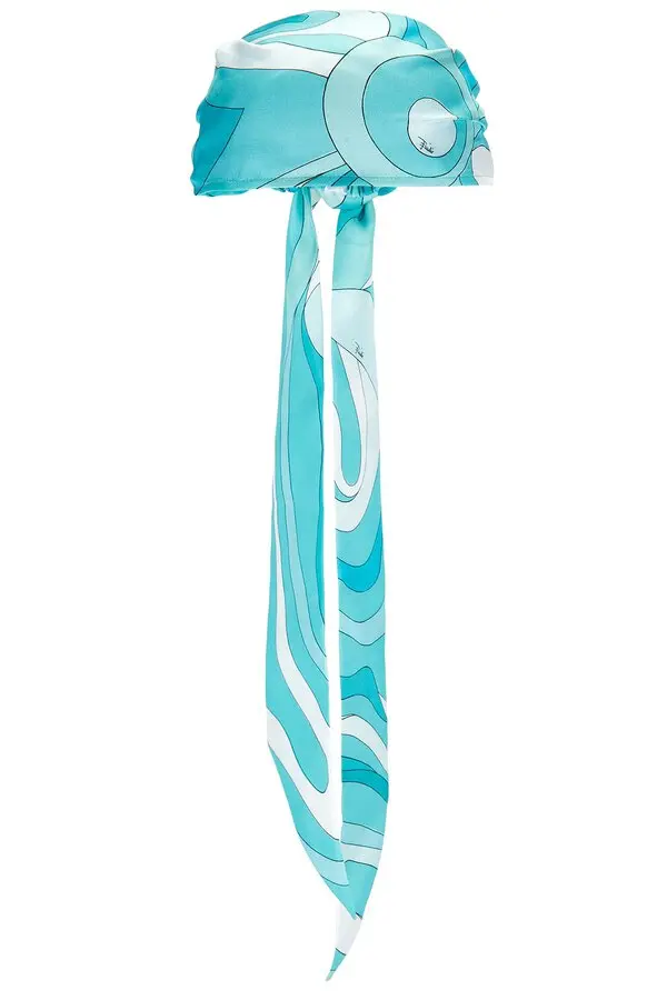 Emilio Pucci Bandana In Blue,teal - Turquoise
