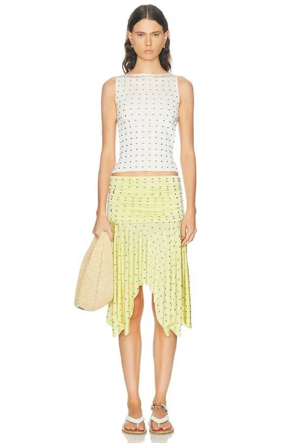 SIEDRES Zelna Studded Jersey Tank Top