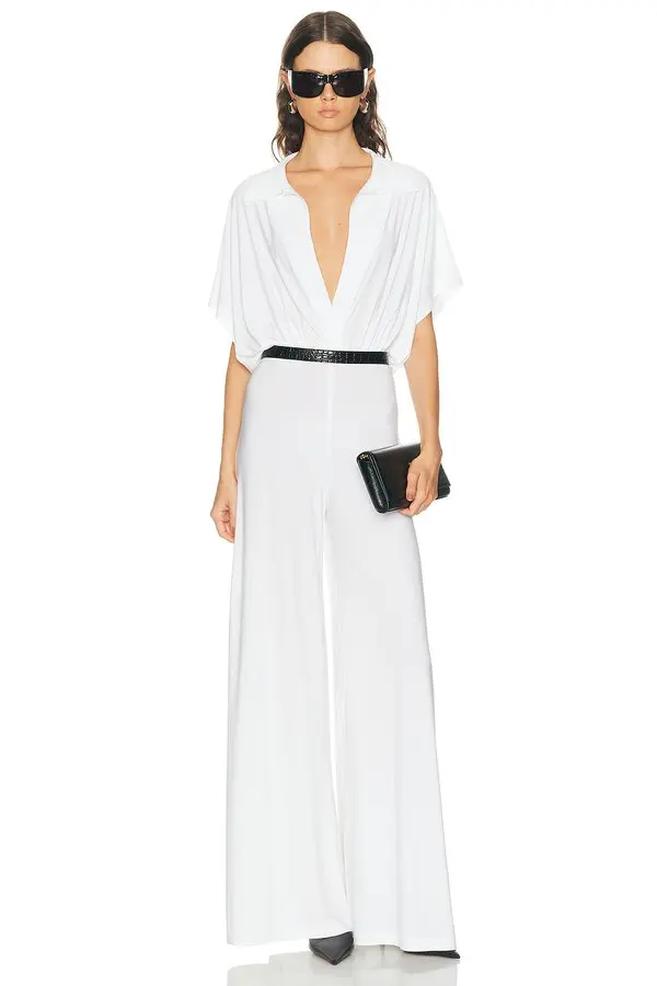 Norma Kamali Oversized Sleeveless Shirt Jumpsuit - Snow White