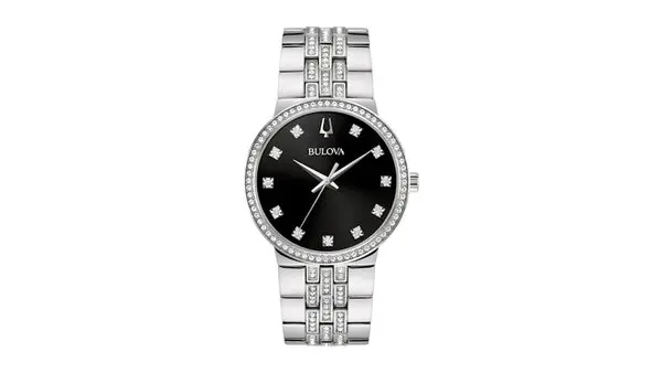 Bulova Crystal Accent Watch - Stainless Steel
