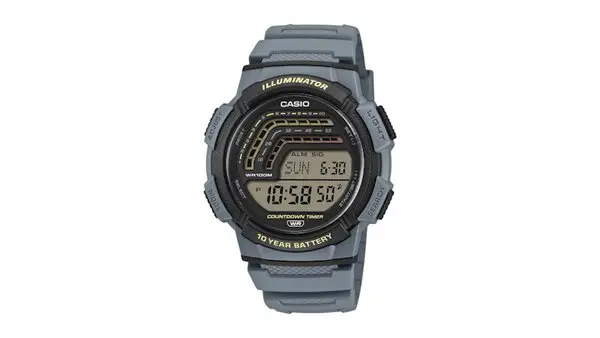 Casio Digital Sport Watch With Blue Resin Band - Rubber