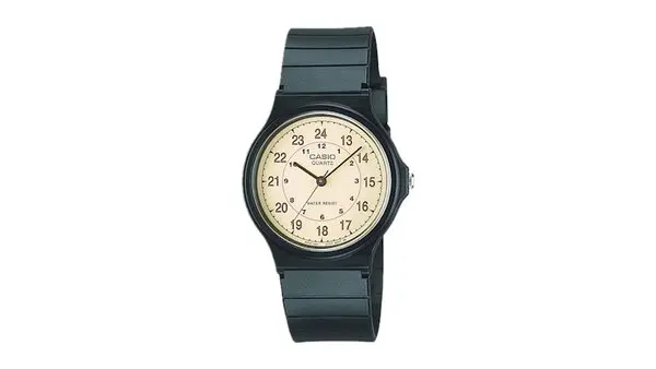 Casio Classic Analog Watch With Gold Dial - Rubber