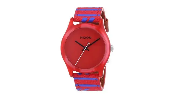 Nixon Red Dial Watch - Fabric