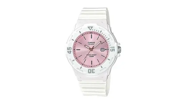 Casio Analog Watch With Rose Gold Accents - Rubber