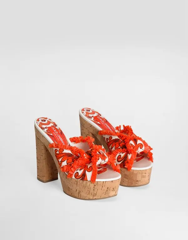 Dolce & Gabbana Majolica-print Brocade Clog Sandals