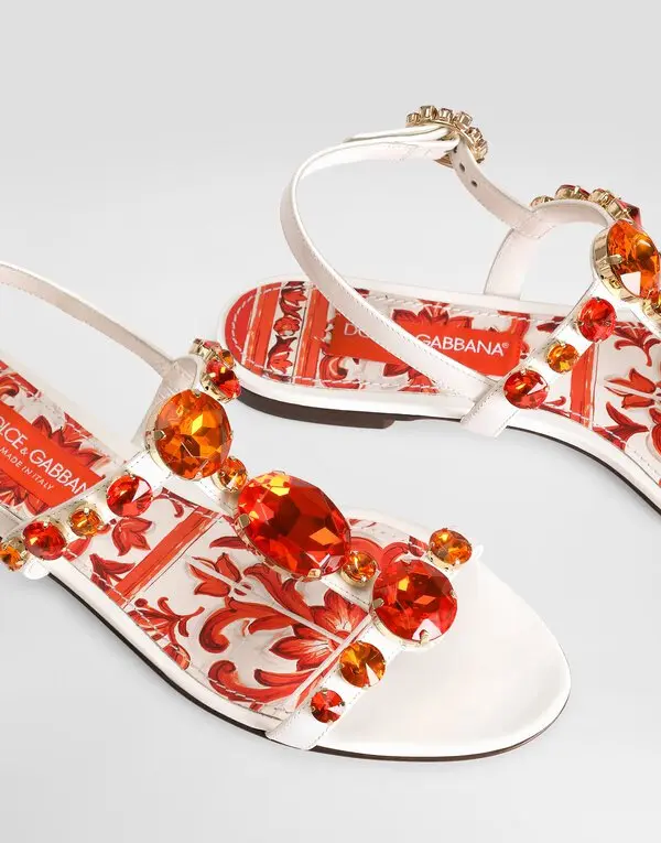 Dolce & Gabbana Embellished Patent Leather Sandals
