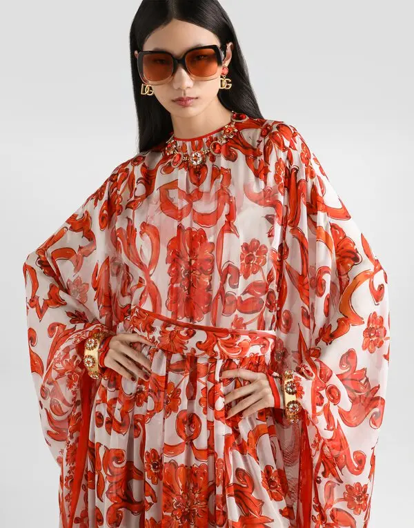 Dolce & Gabbana Majolica-print Kaftan Dress