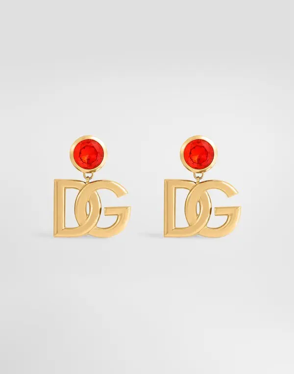 Dolce & Gabbana Dg Logo Clip Earrings - Orange