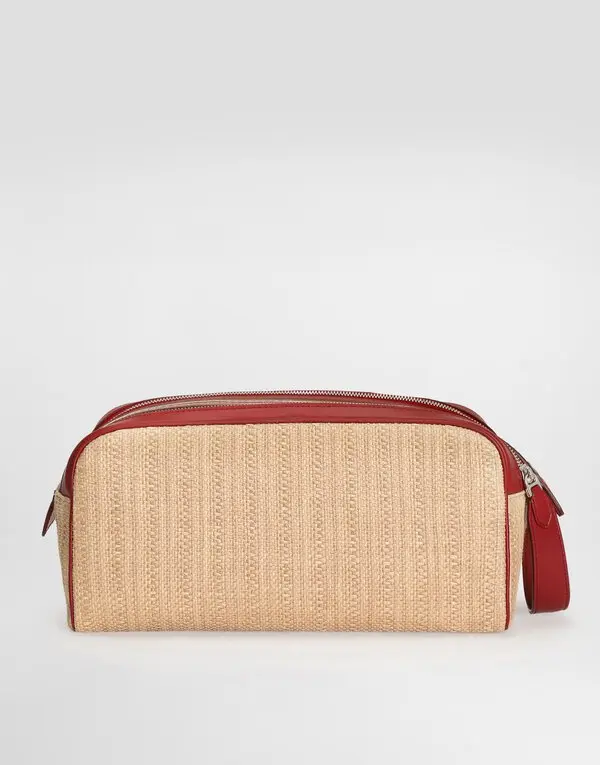 Dolce & Gabbana Essenza Raffia And Leather Toiletry Bag