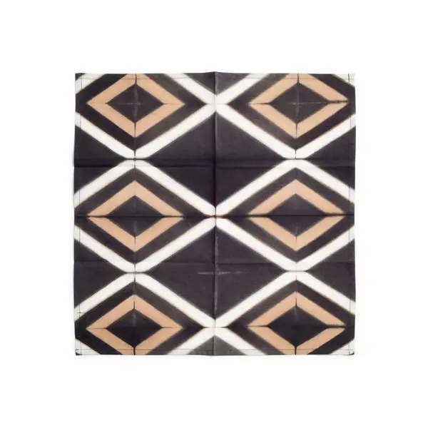 STUDIO VARIOUSLY Tisa Hand Crafted Shibori Print Cotton Table Napkins - Black