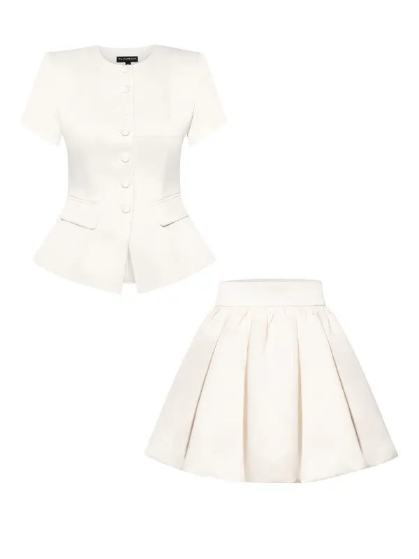 TIA DORRAINE Button-front Blazer And Skirt Set