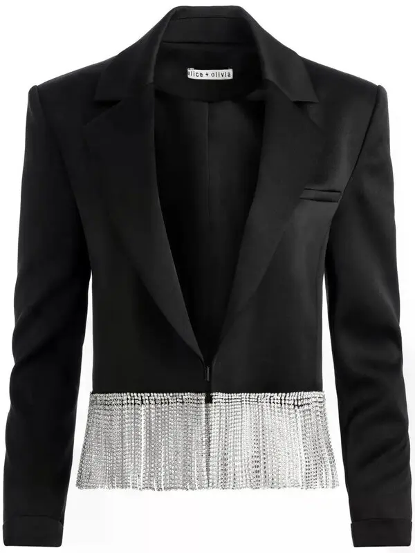 Alice + Olivia Shan Fringed-edge Jacket - Black