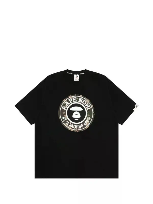 AAPE BY *A BATHING APE Logo-print Camouflage-detail T-shirt - Black