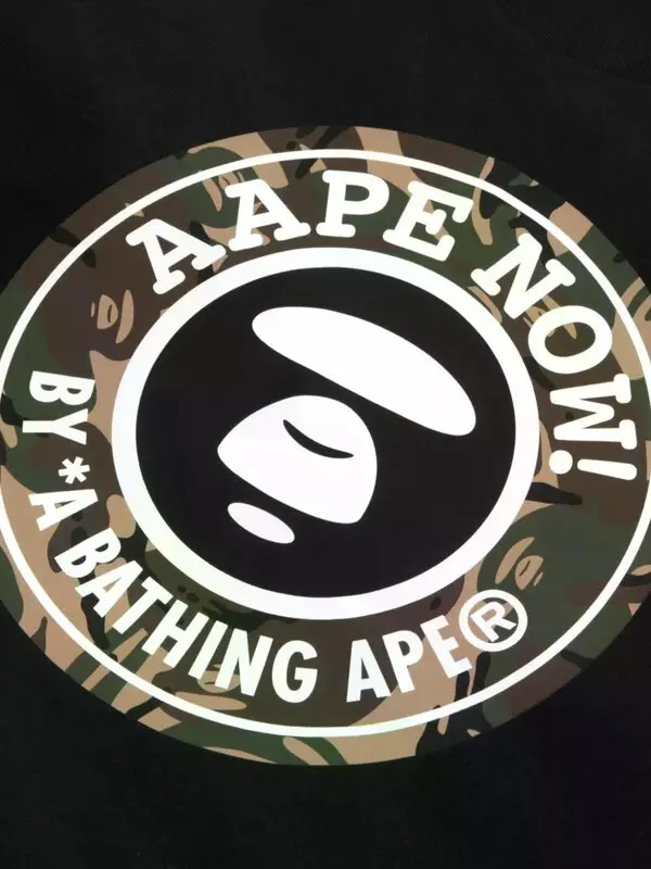 AAPE BY *A BATHING APE Logo-print Camouflage-detail T-shirt - Black