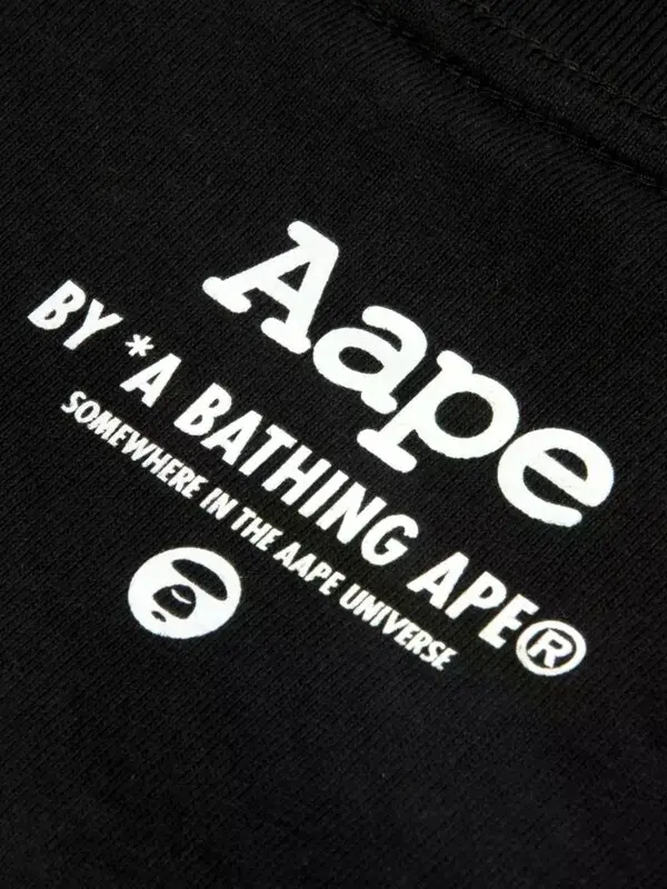 AAPE BY *A BATHING APE Logo-print Camouflage-detail T-shirt - Black