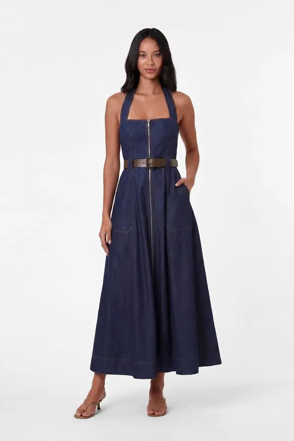NICHOLAS Anastasia Denim Maxi Dress - Indigo