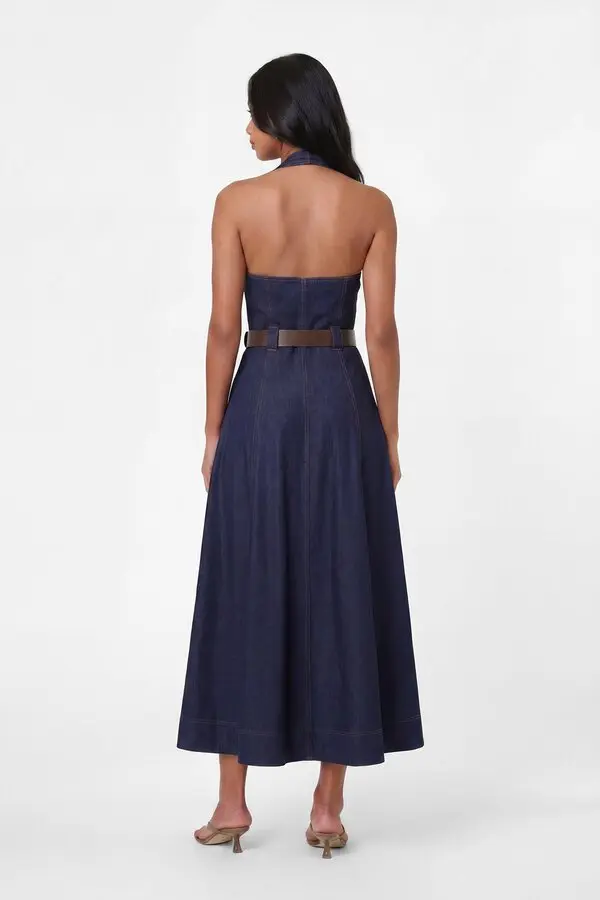 NICHOLAS Anastasia Denim Maxi Dress - Indigo