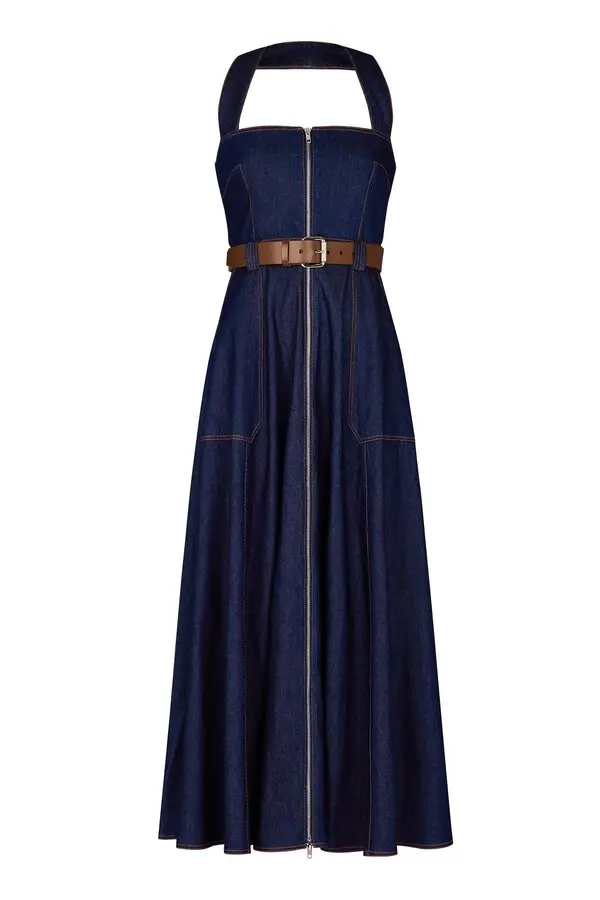 NICHOLAS Anastasia Denim Maxi Dress - Indigo