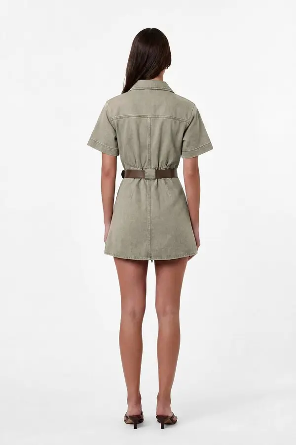 NICHOLAS Embla Belted Utility Dress - Sage