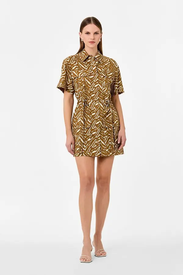NICHOLAS The Rianne Dress - Abstract Zebra