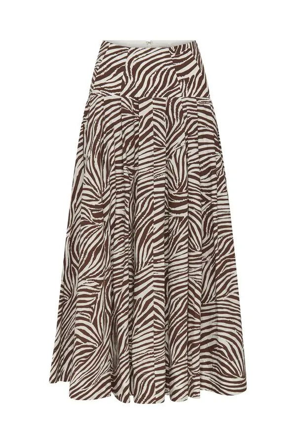 NICHOLAS Yasmin Skirt Zebra Print Midi Skirt