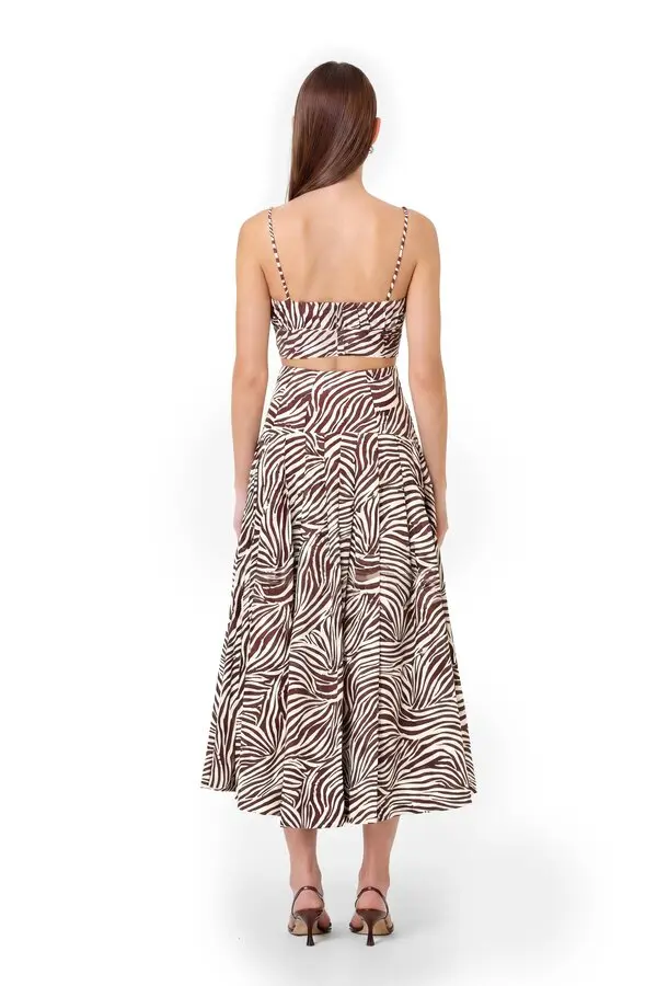 NICHOLAS Yulia Top Zebra Print Cropped Bustier