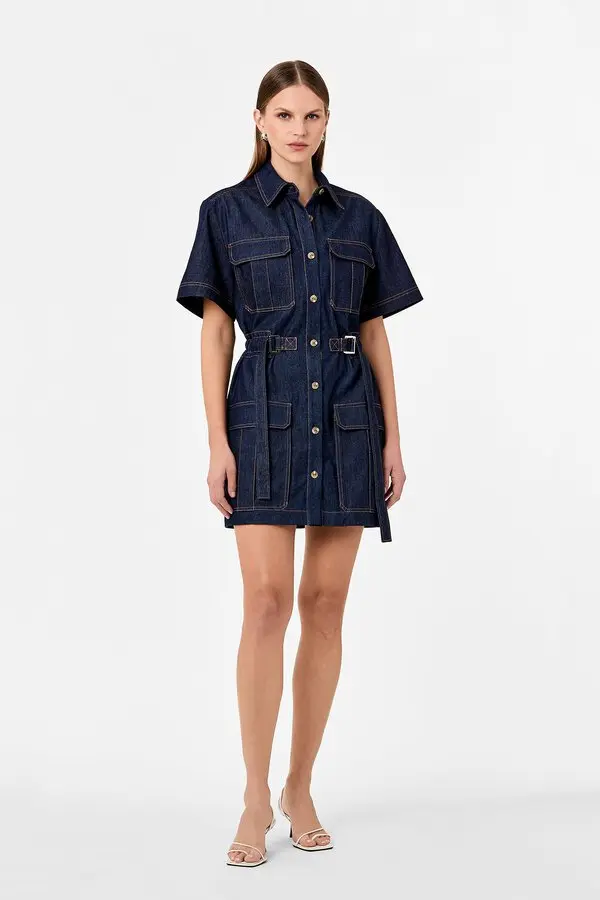 NICHOLAS Rianne Denim Shirt Dress - Indigo