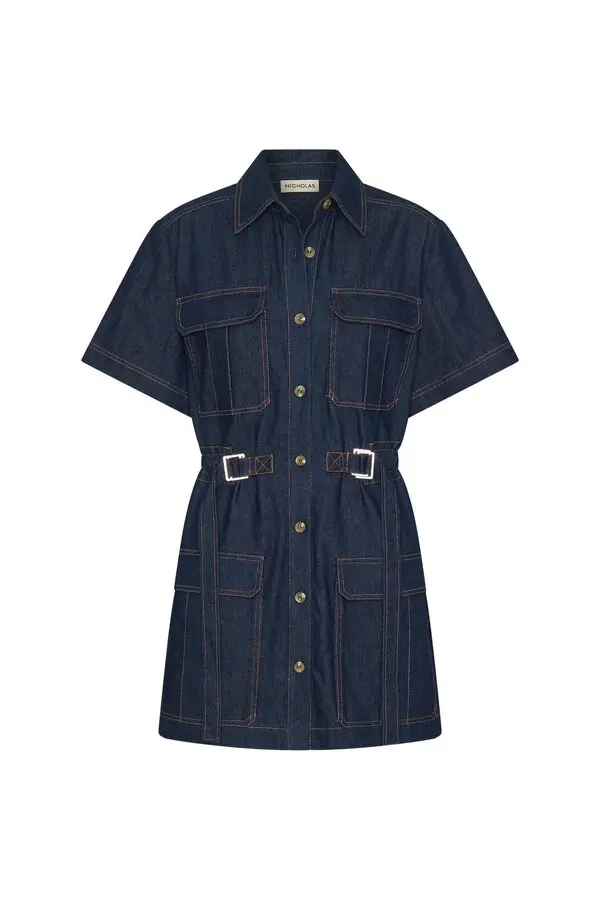 NICHOLAS Rianne Denim Shirt Dress - Indigo