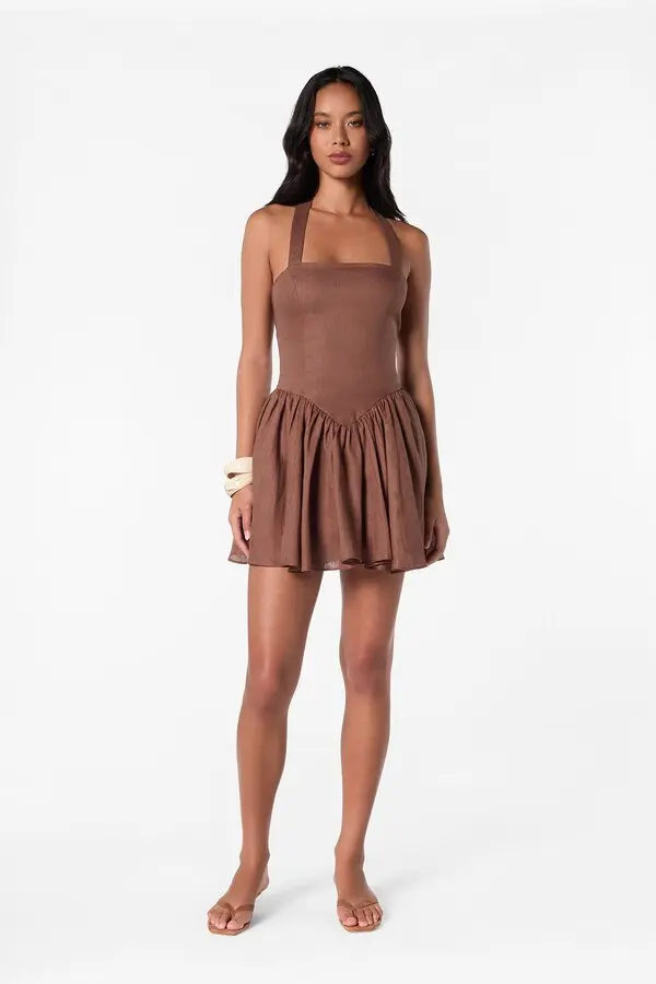 NICHOLAS Amalie Dress - Mocha