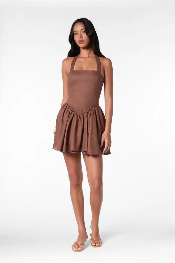 NICHOLAS Amalie Dress - Mocha