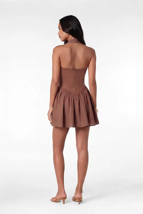 NICHOLAS Amalie Dress - Mocha