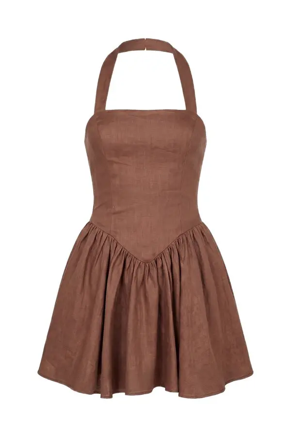 NICHOLAS Amalie Dress - Mocha
