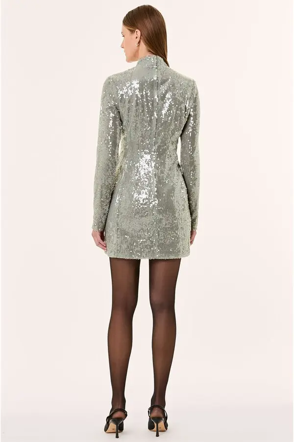 NICHOLAS Daphne Sequin Mini Dress - Pistachio
