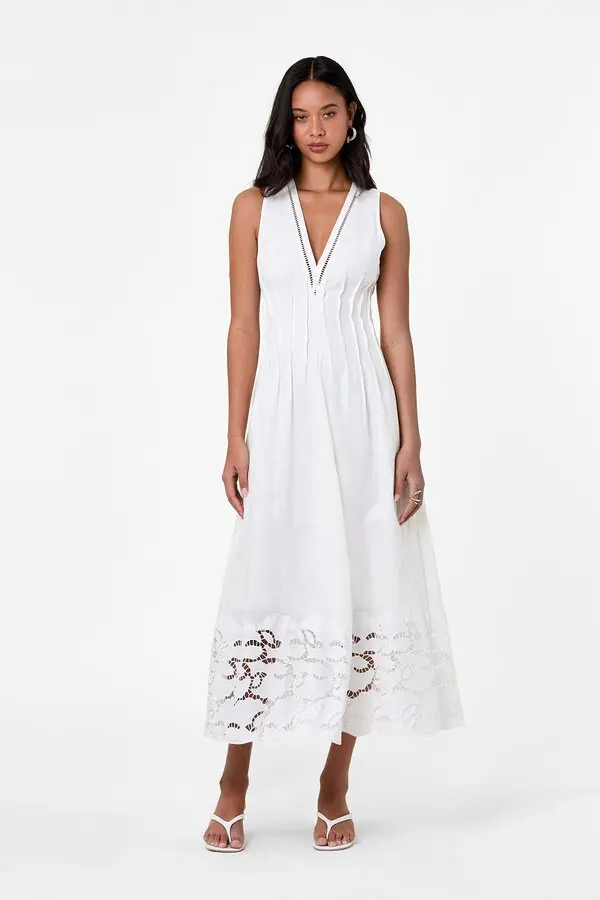 NICHOLAS Stina Midi Dress - Ivory