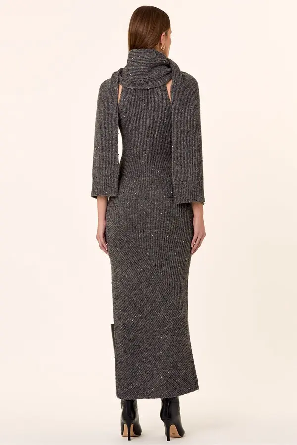 NICHOLAS Kiandra Knit Maxi Dress With Detachable Scarf