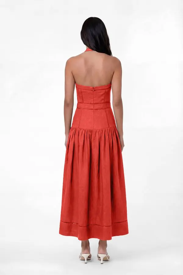 NICHOLAS Vivianne Dress - Tomato