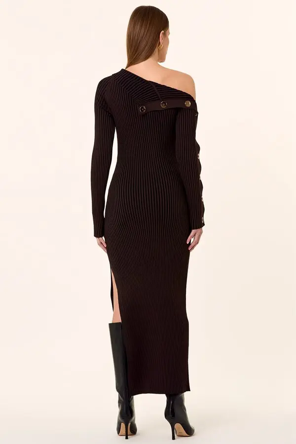 NICHOLAS Adina Knit Maxi Dress With Button Detail