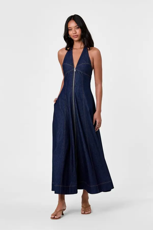 NICHOLAS Elsa Maxi Denim Dress - Indigo