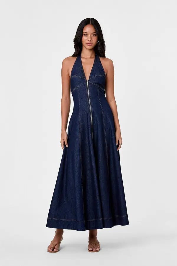 NICHOLAS Elsa Maxi Denim Dress - Indigo