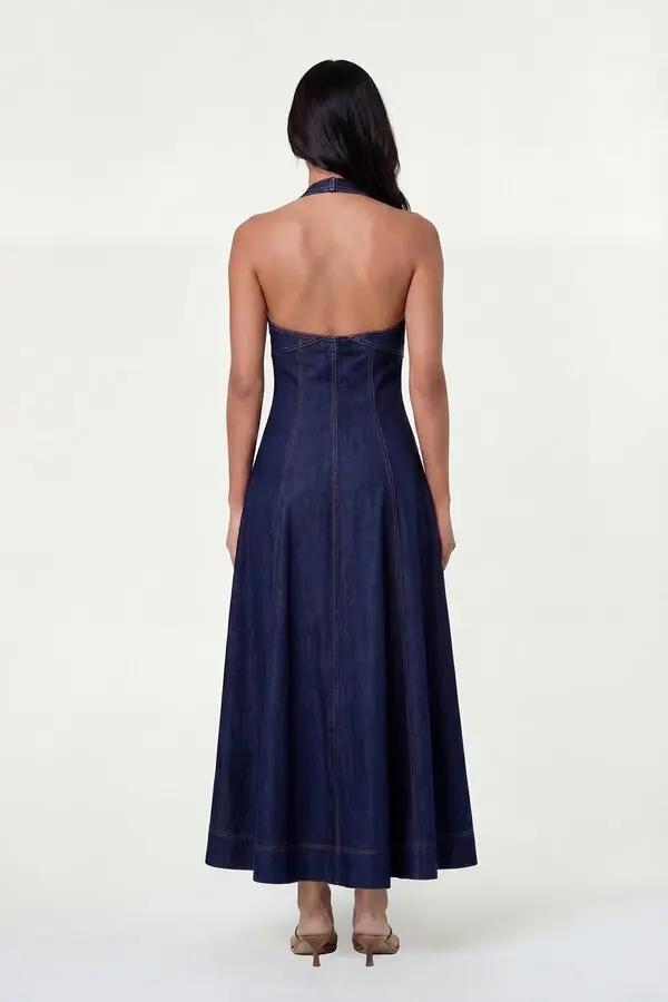 NICHOLAS Elsa Maxi Denim Dress - Indigo