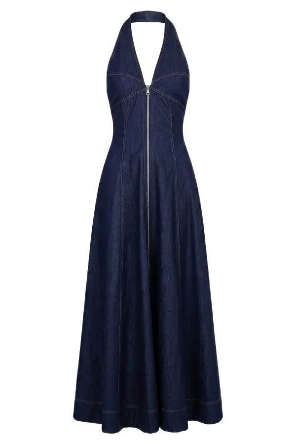 NICHOLAS Elsa Maxi Denim Dress - Indigo